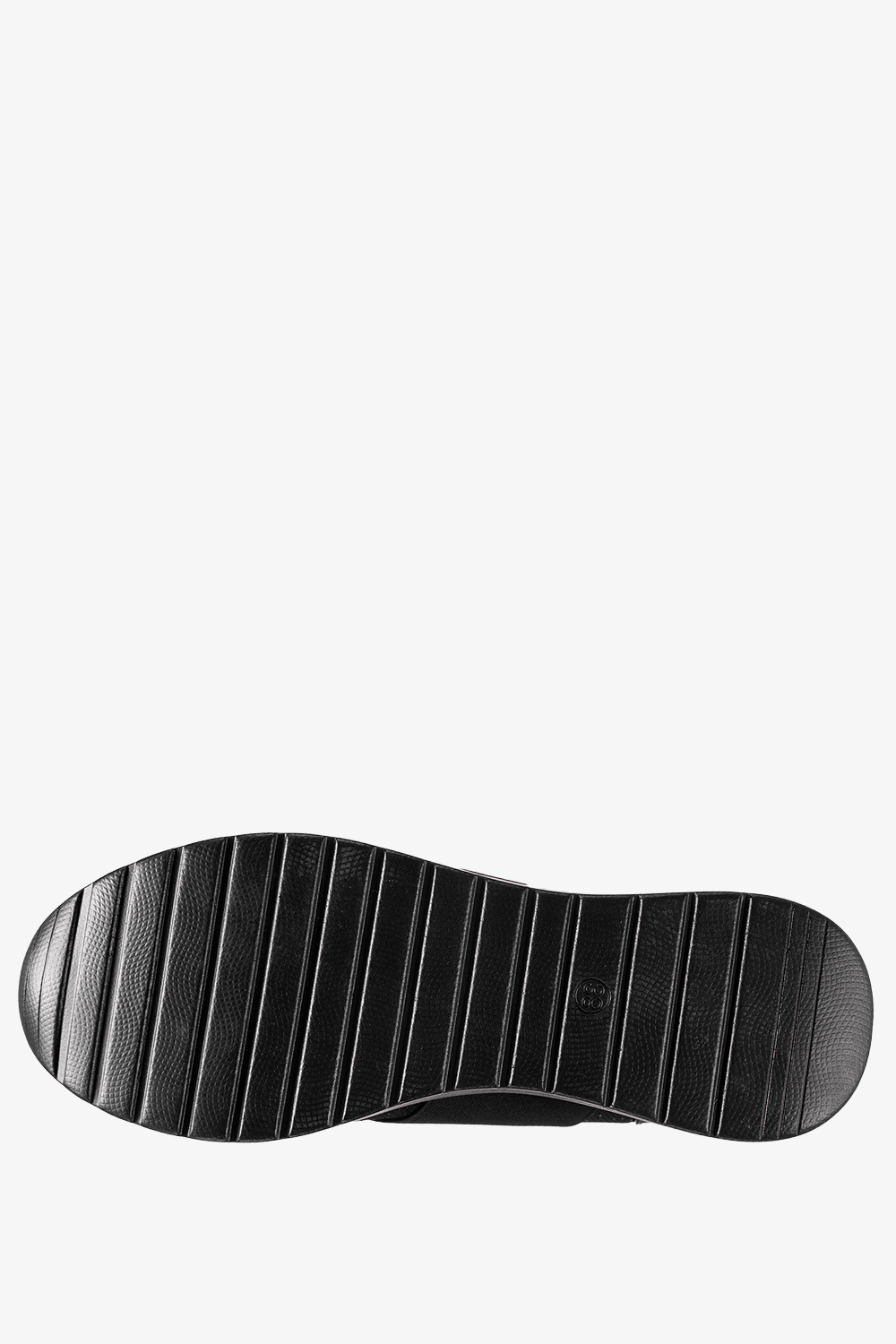 Czarne półbuty damskie sneakersy na koturnie ze złotą ozdobą Casu SA295 ...